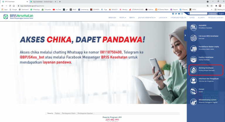 Skrining Riwayat Kesehatan melalui Aplikasi BPJS Kesehatan